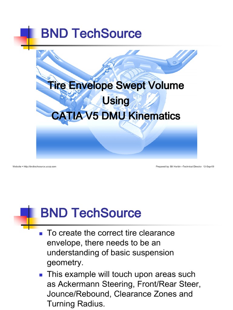 CATIA V5R17 Tire Envelope Swept Volume | PDF | Steering | Wheeled Vehicles