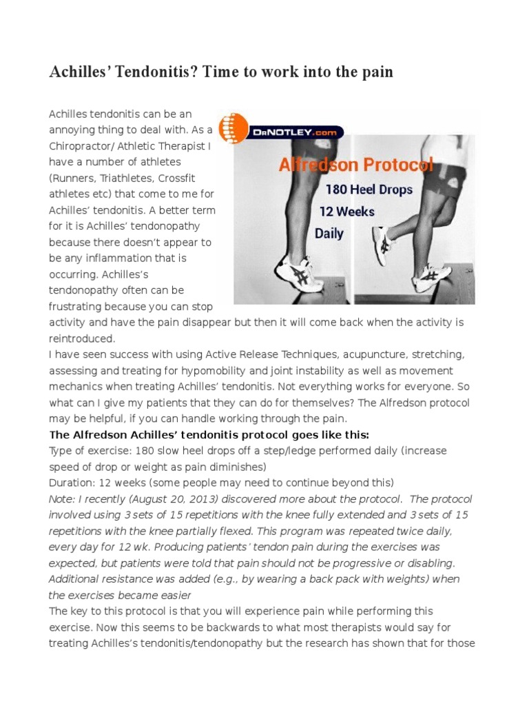 Alfredson Protocol - achille's tendonitis | Pain | Clinical Medicine