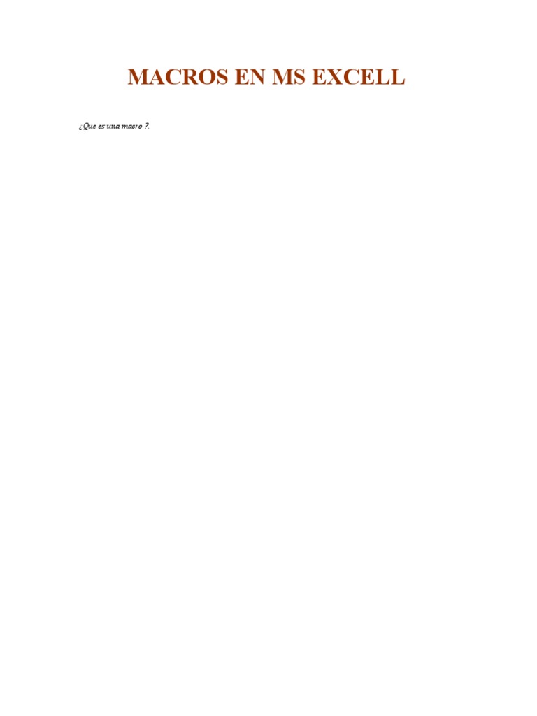 Macros En Excel Pdf Objeto Informática Macro Informática 1069