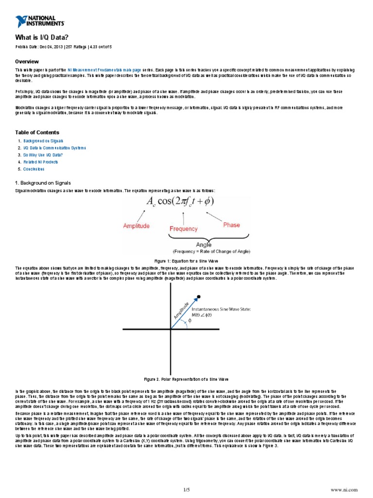 Understanding I/Q Data in RF Systems | PDF | Modulation | Phase (Waves)