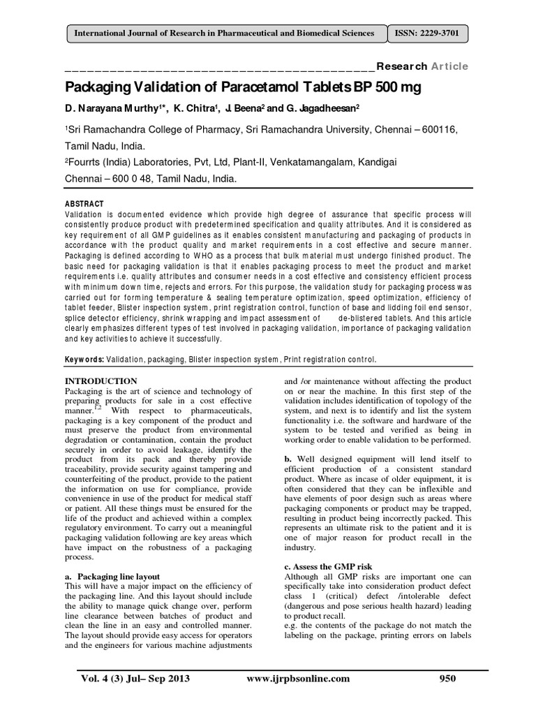 Validation Protocol | PDF | Verification And Validation | Packaging And Labeling