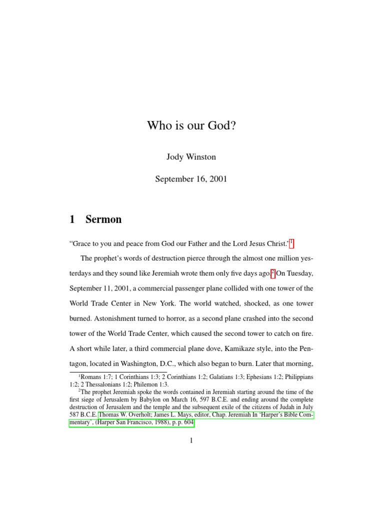 Who Is Our God?: 1 Sermon | PDF | Eternal Life (Christianity) | Jesus