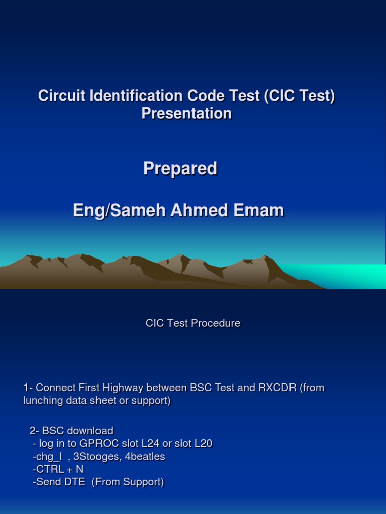 Circuit Identification Code Test (CIC Test) Pres | PDF | Electronic ...