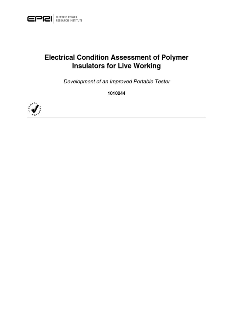 Electrical Condition Assessment of Polymer Insulators For Live Working ...