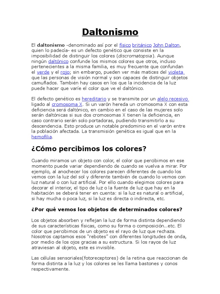 Daltonismo | PDF | Color | Ligero