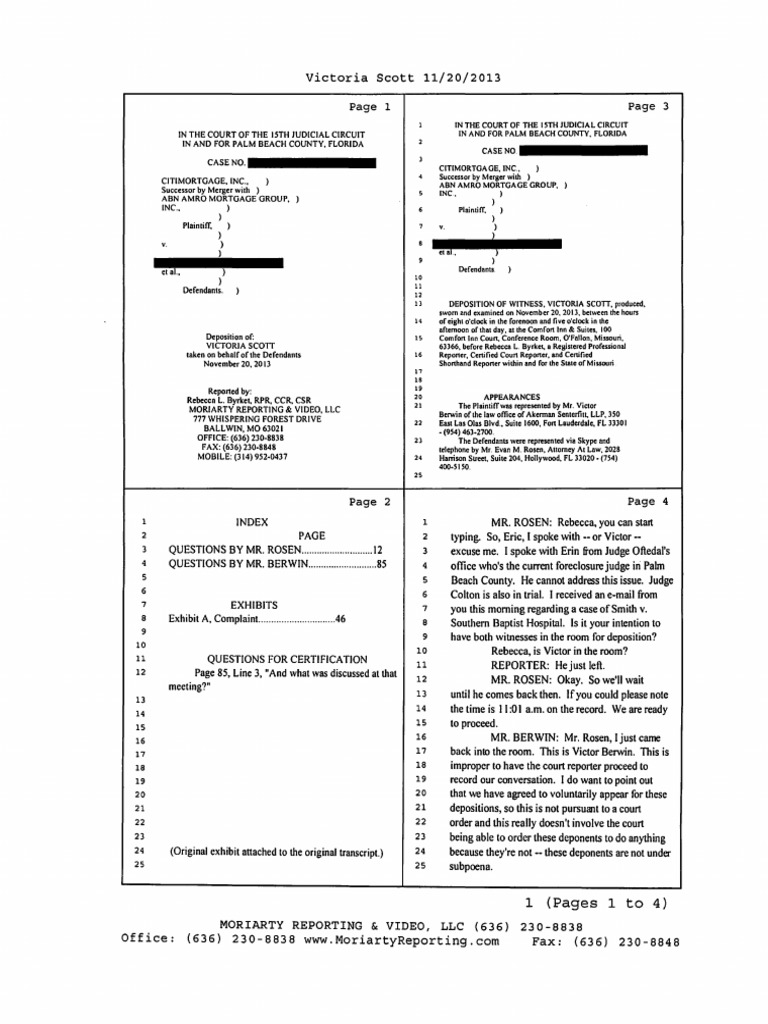 2013 11 20 Deposition Redacted | Deposition (Law) | Common Law