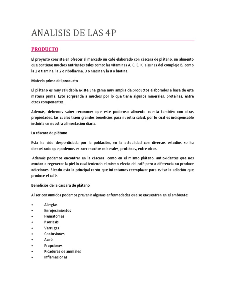 Analisis de Las 4p | PDF | Producto (Negocio) | Distribución (comercial)