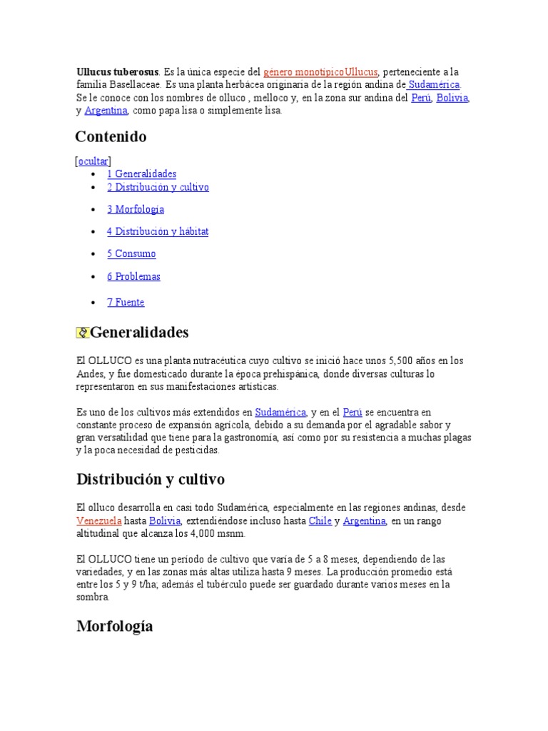 Ullucus Tuberosus | PDF | Plantas comestibles | Botánica