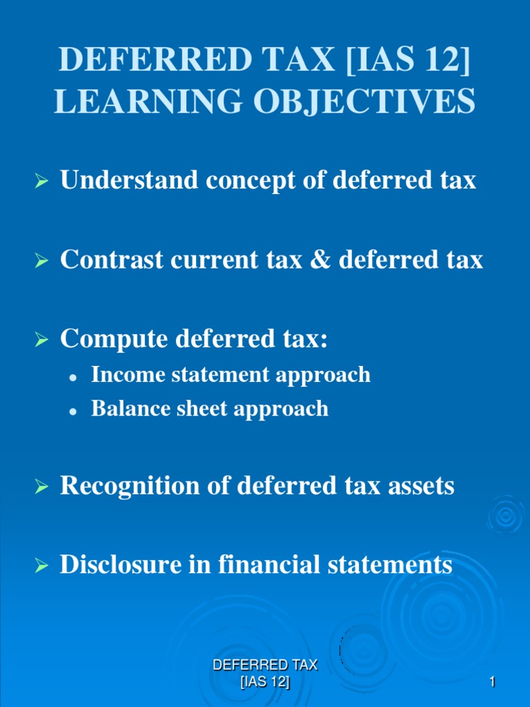 Deferred Tax Ias 12 | PDF | Deferred Tax | Income Statement