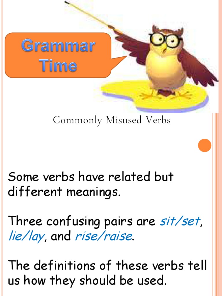 8 - Commonly Misused Verbs | PDF | Object (Grammar) | Verb 8 - Commonly Misused Verbs | PDF | Object (Grammar) | Verb