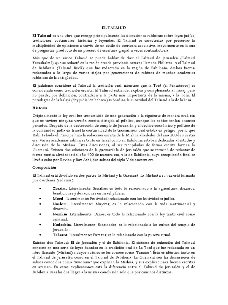Talmud | PDF | Talmud | Judaísmo
