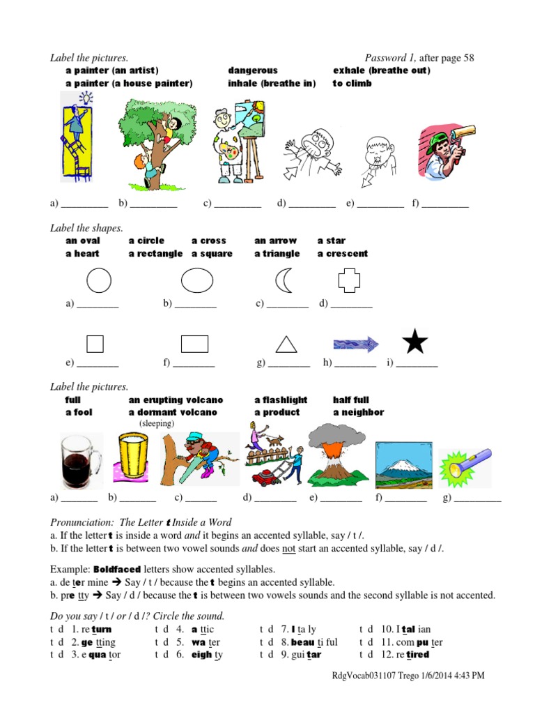 RdgVocab031107 A Painter An Artist | PDF | Teaching Methods & Materials