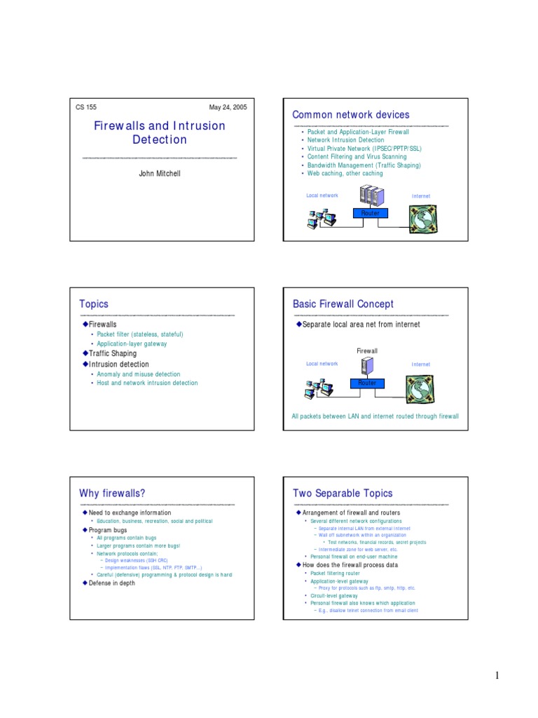 Firewalls and Intrusion Detection | PDF | Firewall (Computing) | Transmission Control Protocol