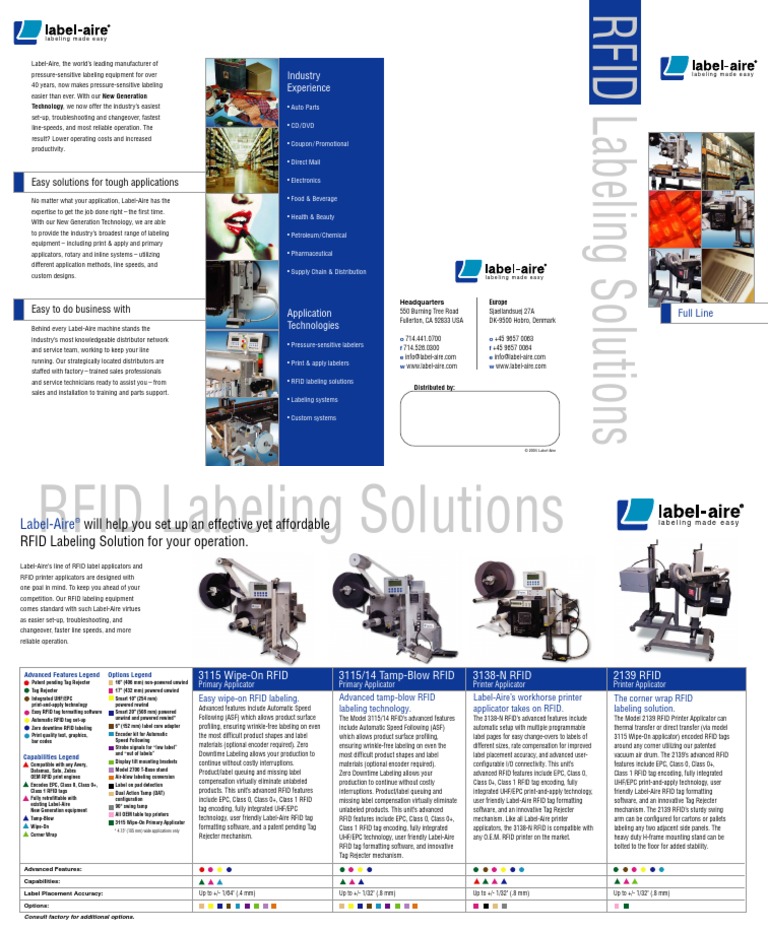 Label-Aire RFID Labeling Solutions Brochure | PDF | Radio Frequency ...