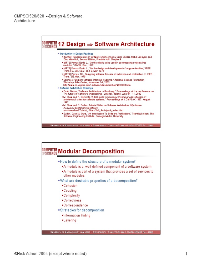 CMPSCI520/620 - Design & Software Architecture | PDF | Queue (Abstract Data Type) | Modular ...