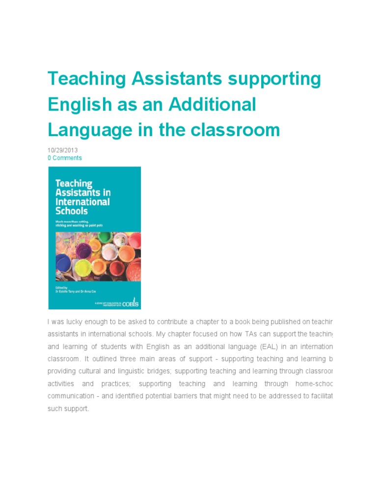 EAL Support Strategies for TAs | PDF | Collaboration | Teachers
