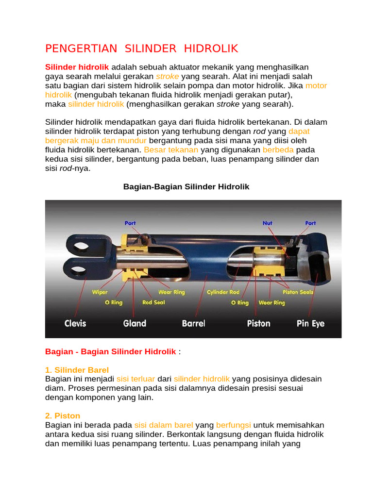 Pengertian Silinder Hidrolik | PDF