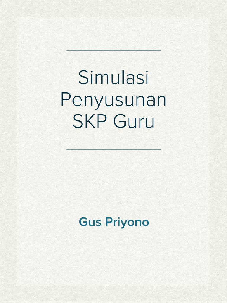 Simulasi SKP Guru Kelas | PDF | Karier & Perkembangan