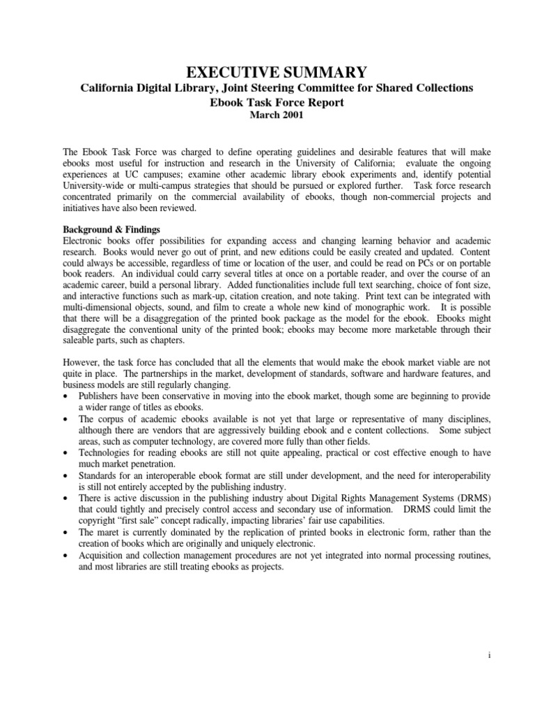Ebook Executive Summary | PDF | E Books | Digital Rights Management