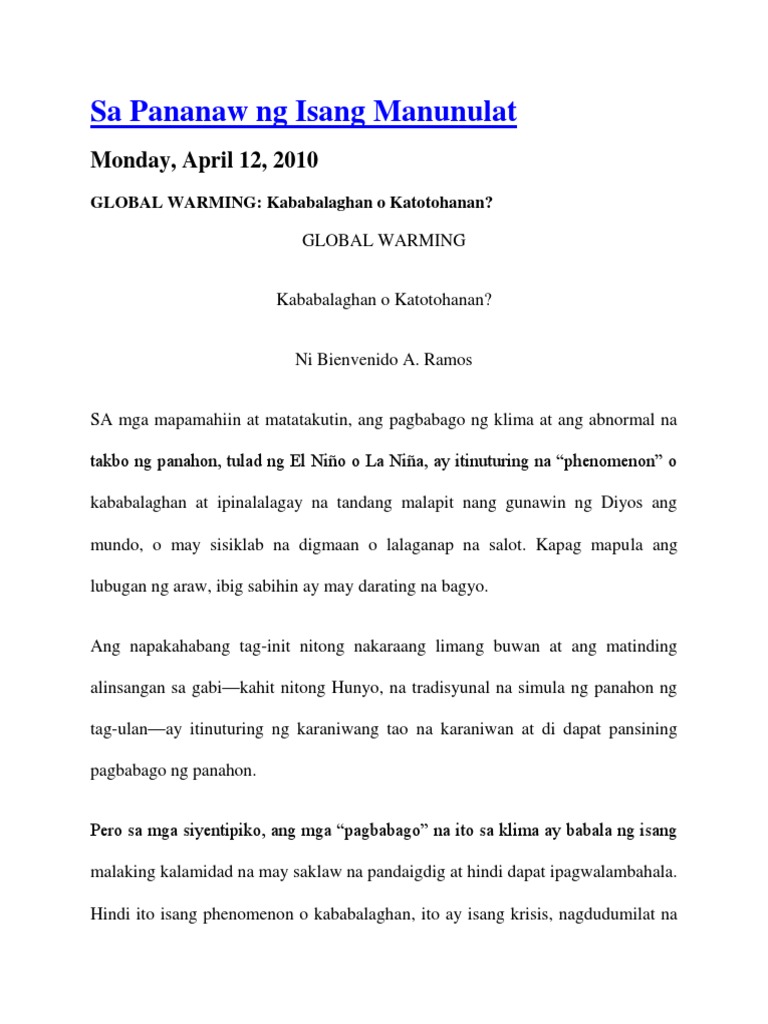 Global Warming | PDF
