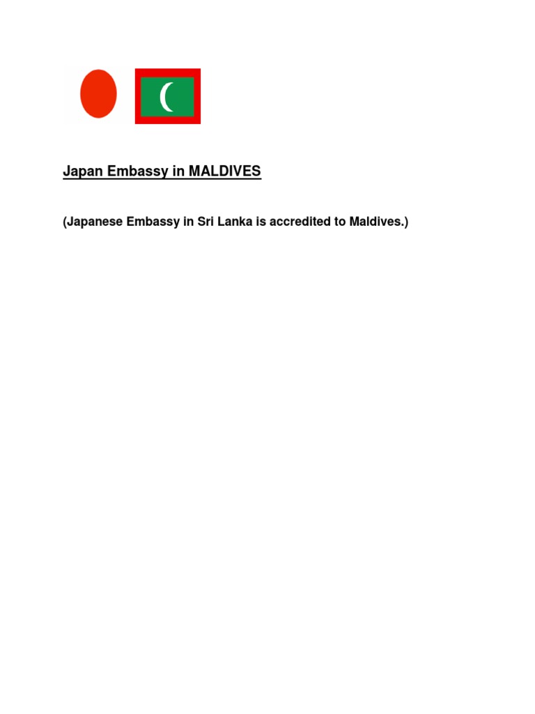 Japan Embassy Services in Maldives | PDF