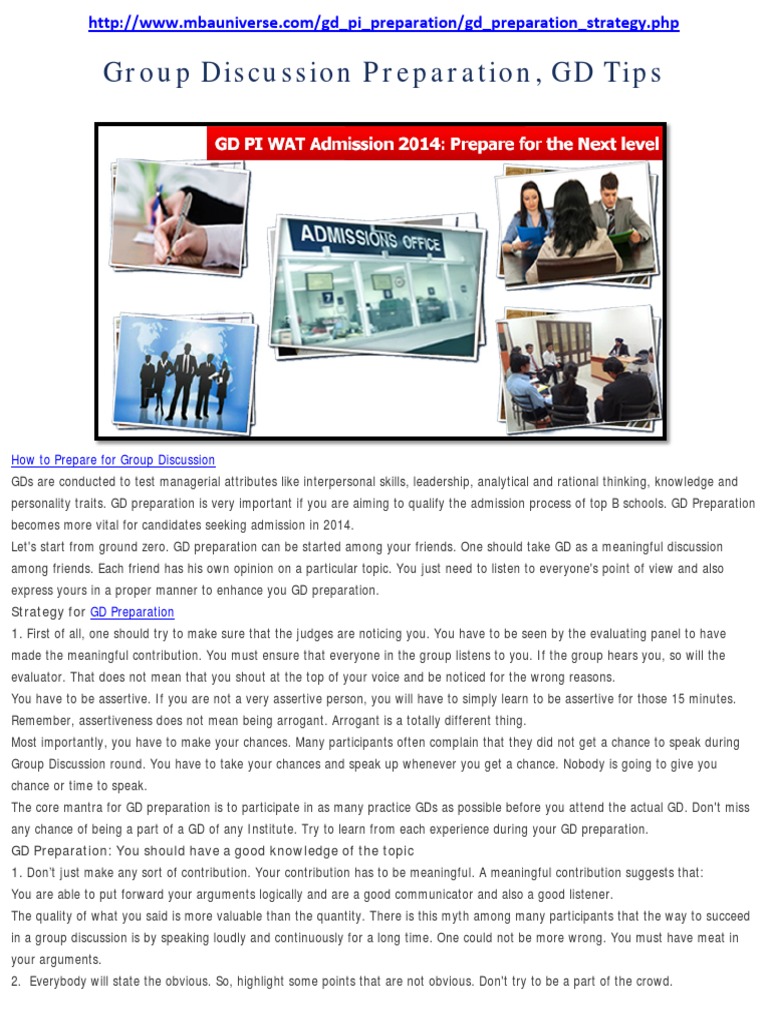 Group Discussion Preparation | PDF | Consensus Decision Making | Argument