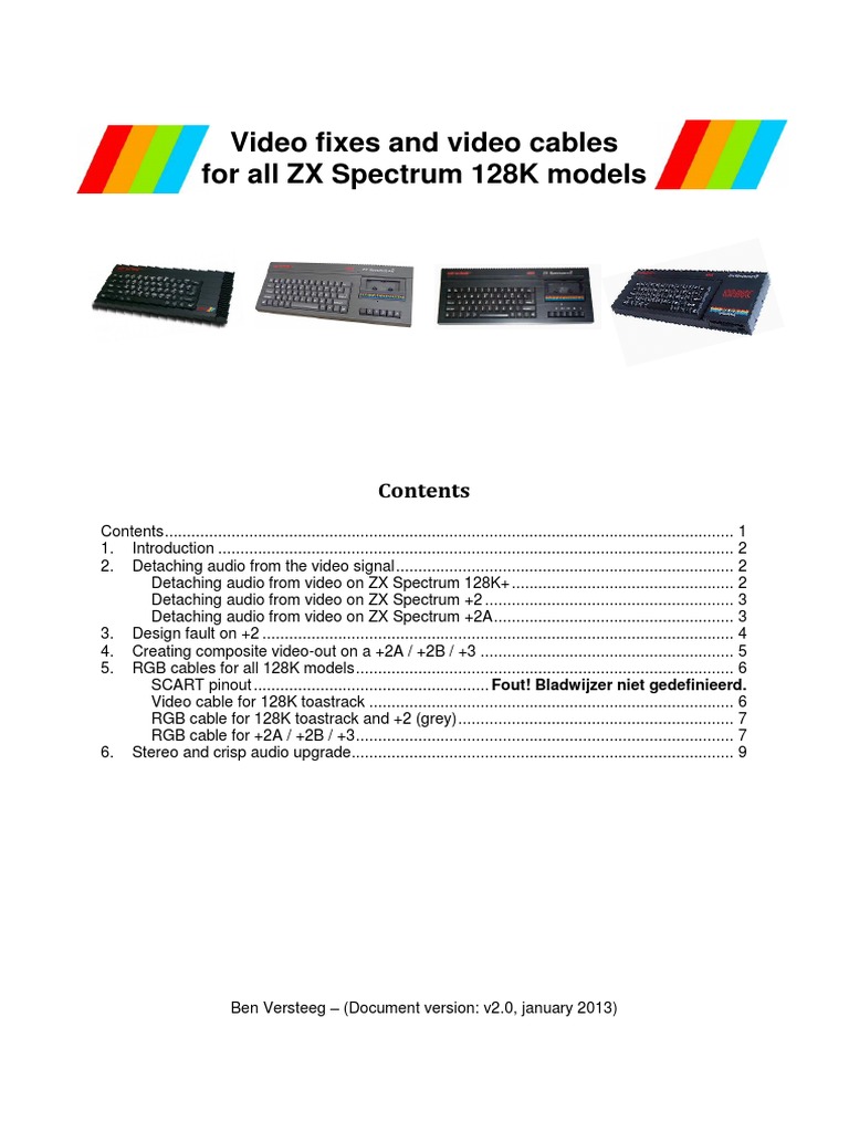 ZX Spectrum 128K Video Fixes and Video Cables | PDF | Media Technology ...