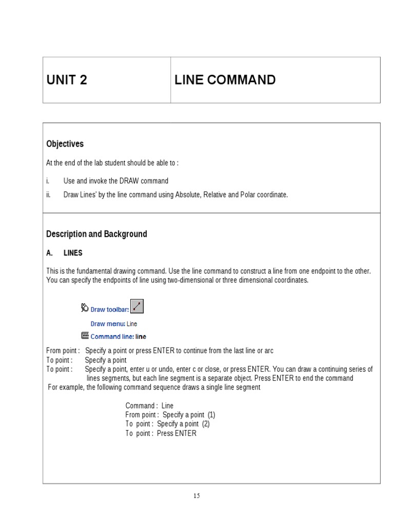 Lab 2 Autocad Polar Coordinate and Relative Coordinate | PDF | Teaching ...