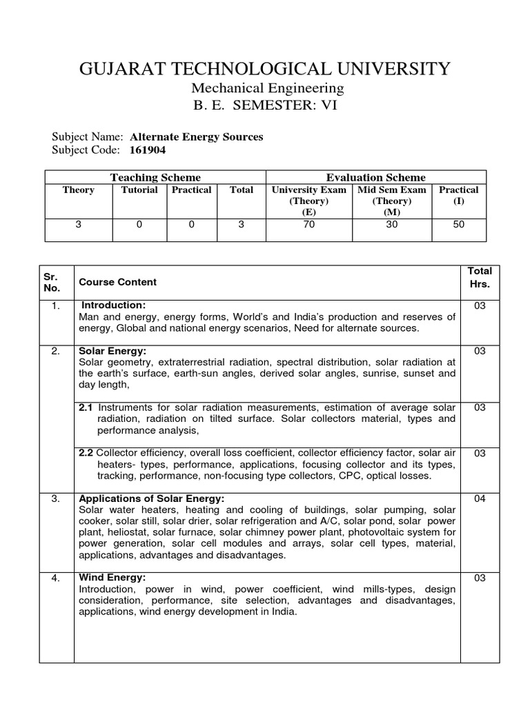 Alternate Energy Sources | PDF | Solar Energy | Energy Development