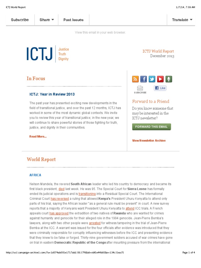 ICTJ World Report | Download Free PDF | International Criminal Court ...