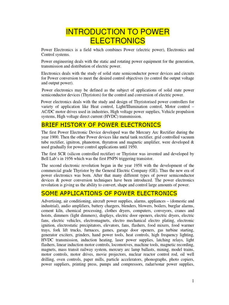 01 Power Electronics | PDF | Mosfet | Field Effect Transistor
