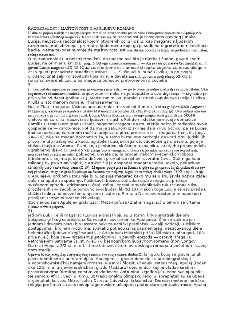 Apulej Zlatni Magarac | PDF