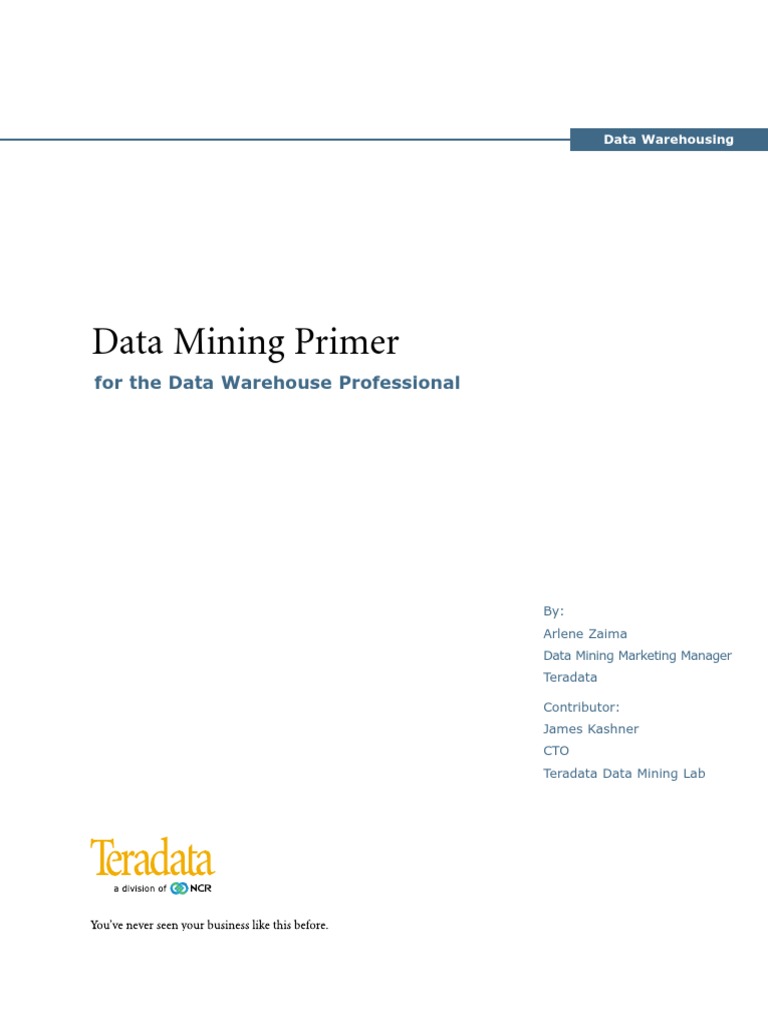 Data Mining Primer | Download Free PDF | Data Warehouse | Data Mining