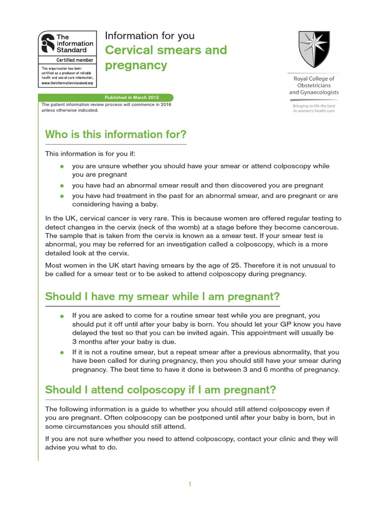 2013-03-20 Cervical Smears and Pregnancy | PDF | Cervical Cancer | Biopsy