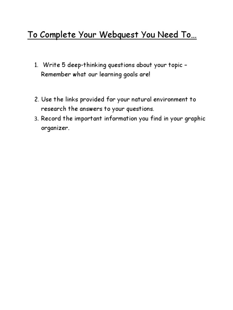 Webquest Guide for Research Questions | PDF | Self-Improvement | Computers