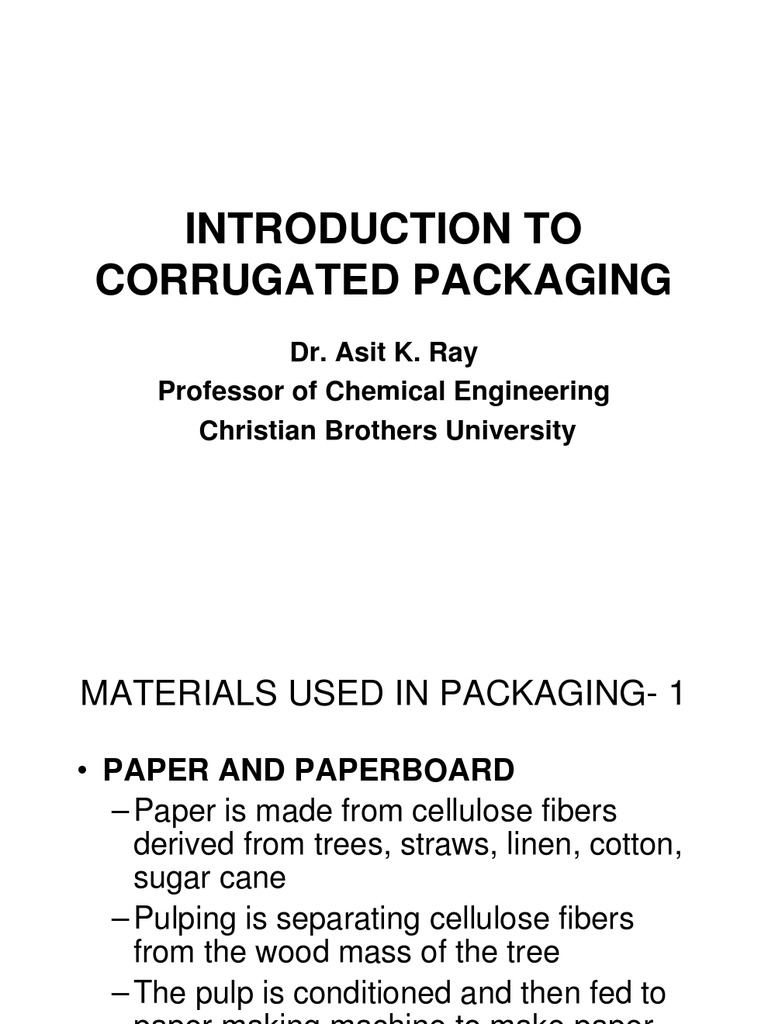 Introduction To Corrugated Packaging | PDF | Packaging And Labeling | Paper