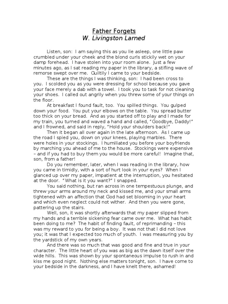 Father Forgets | PDF