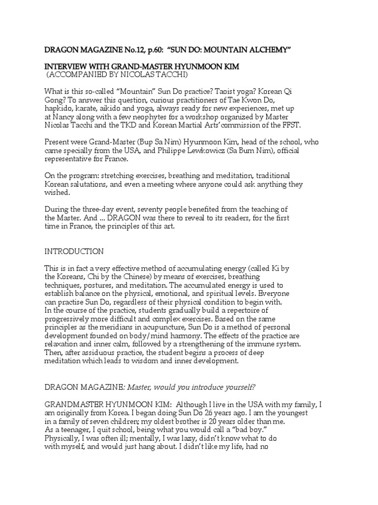 DRAGON MAGAZINE No.12, p.60 "SUN DO MOUNTAIN ALCHEMY" | PDF | Breathing ...