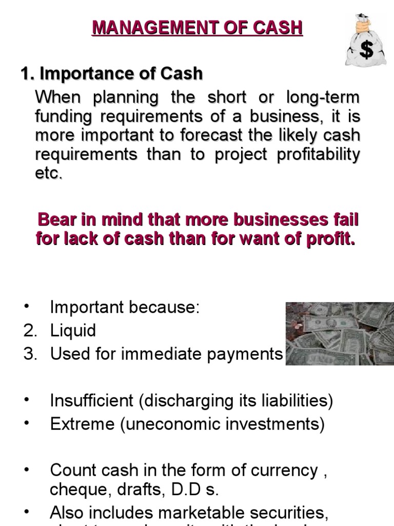 Management of Cash | PDF | Cheque | Float (Money Supply)