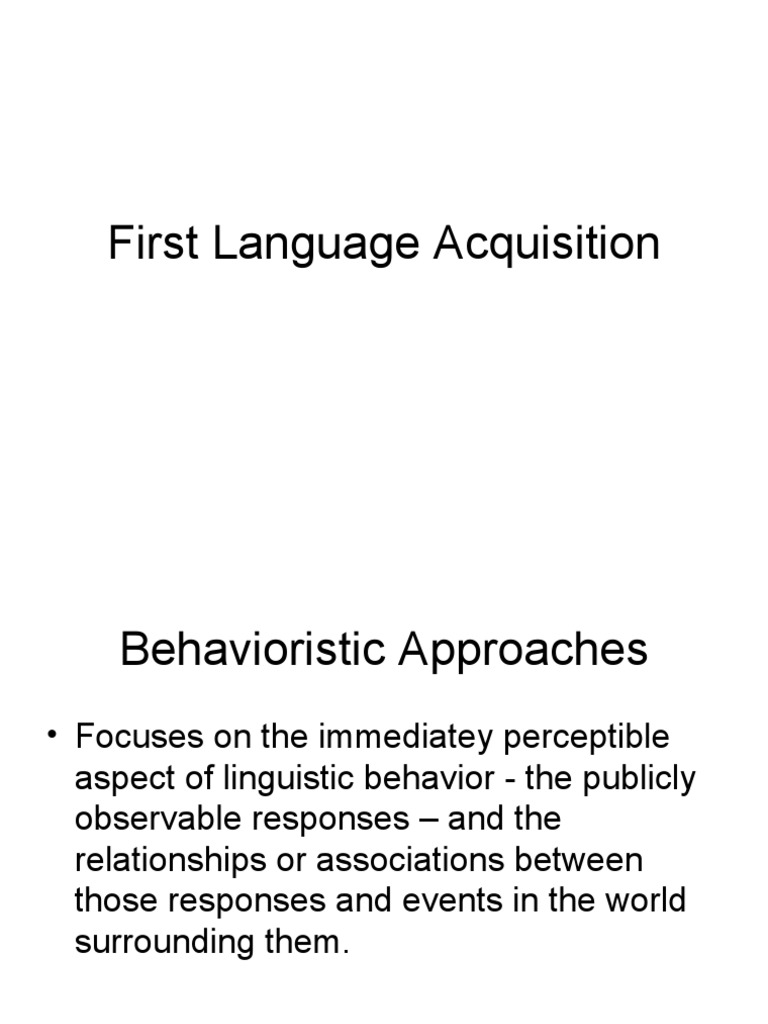 First Language Acquisition | PDF