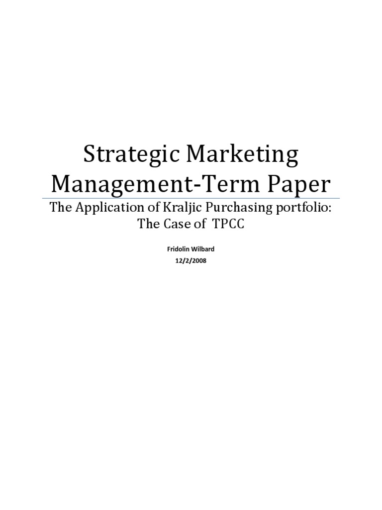 Purchasing Portfolio Model | PDF | Strategic Management | Marketing ...
