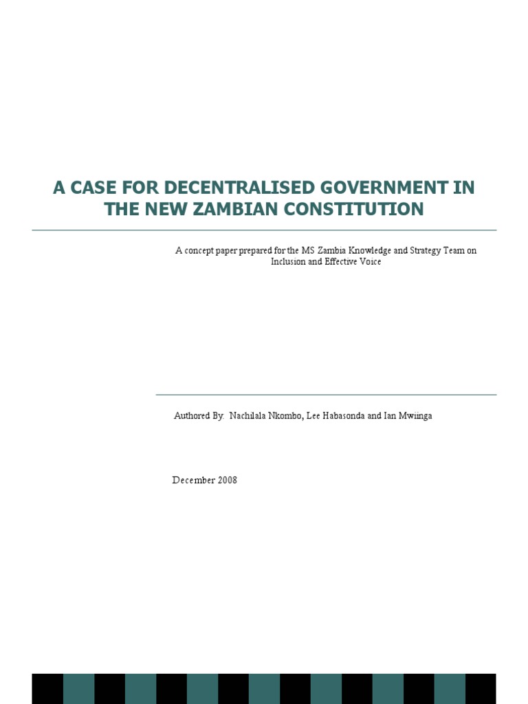 Decentralised Governance in Zambia's Constitution | PDF ...