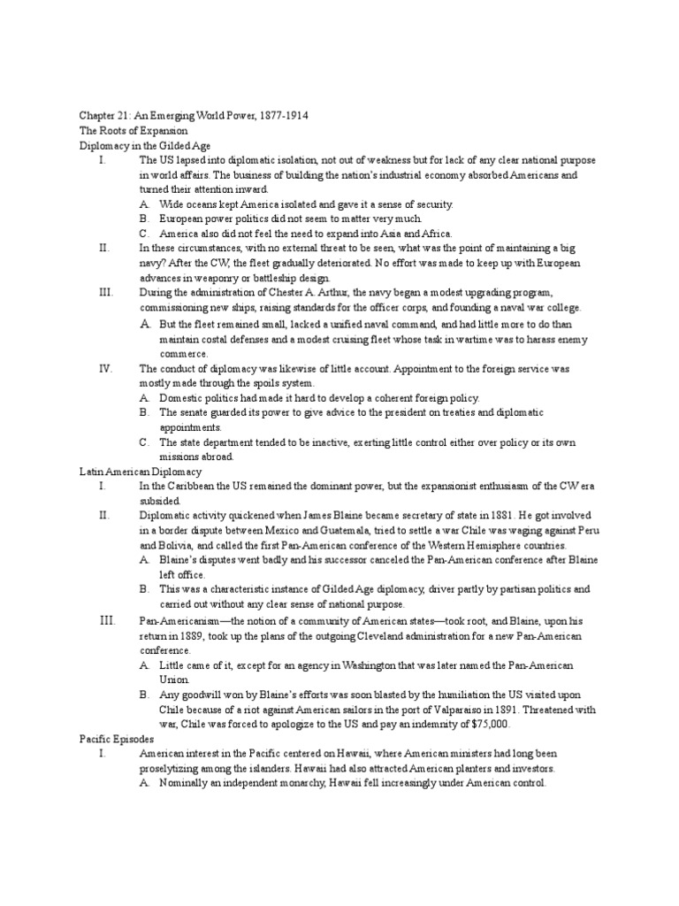 America's History Chapter 21: An Emerging World Power, 1877-1914 | PDF ...