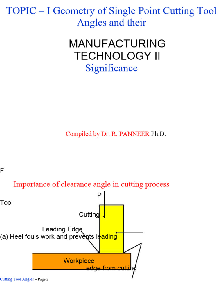 Unit I 1-Cutting Tool Angles and Their Significance | PDF | Equipment | Machining