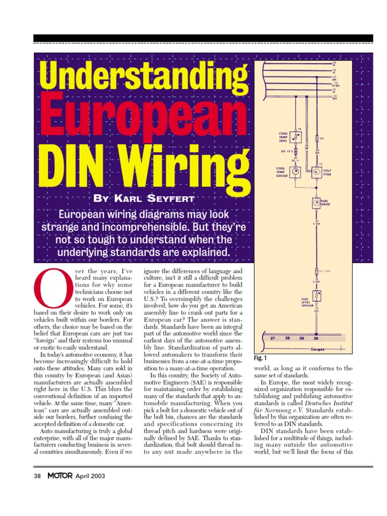 DIN Wiring Codes | PDF | Relay | Ignition System