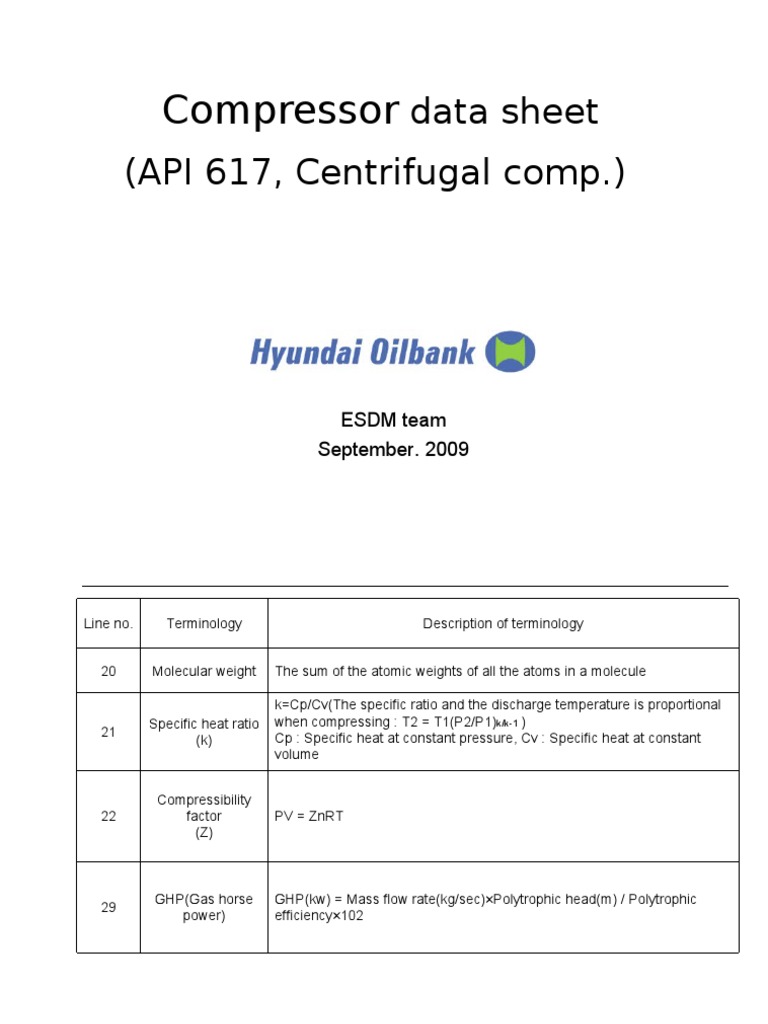 Compressor Data Sheet | PDF