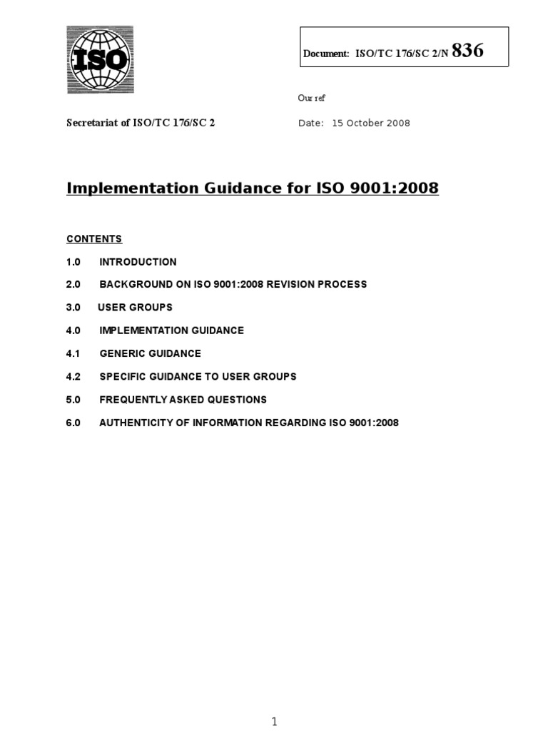 Implementation Guidance | PDF | Iso 9000 | International Organization For Standardization