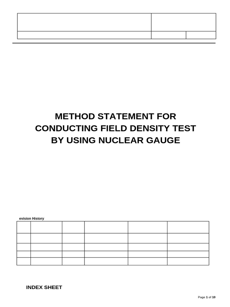 Sample Method Statement For Nuclear Testing | PDF | Waste | Waste ...
