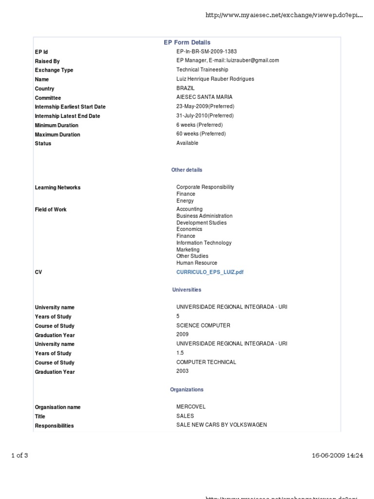 EP Form | Download Free PDF | Software Development | Integrated ...