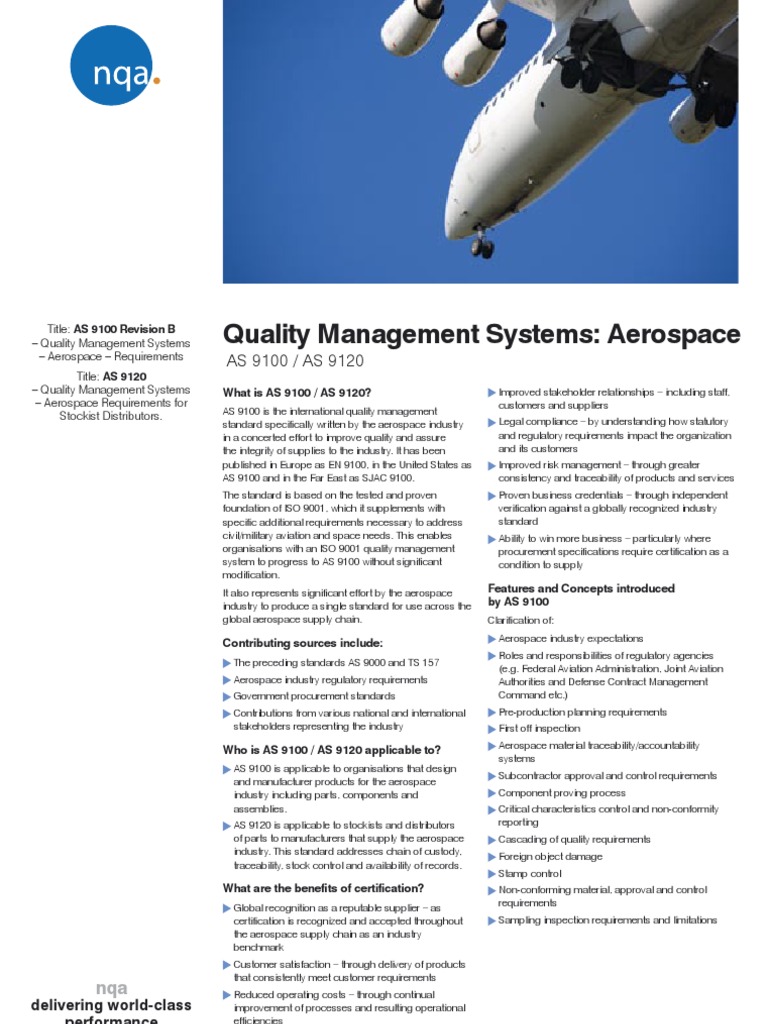 AS9100-AS9120 | Quality Management | Quality Management System